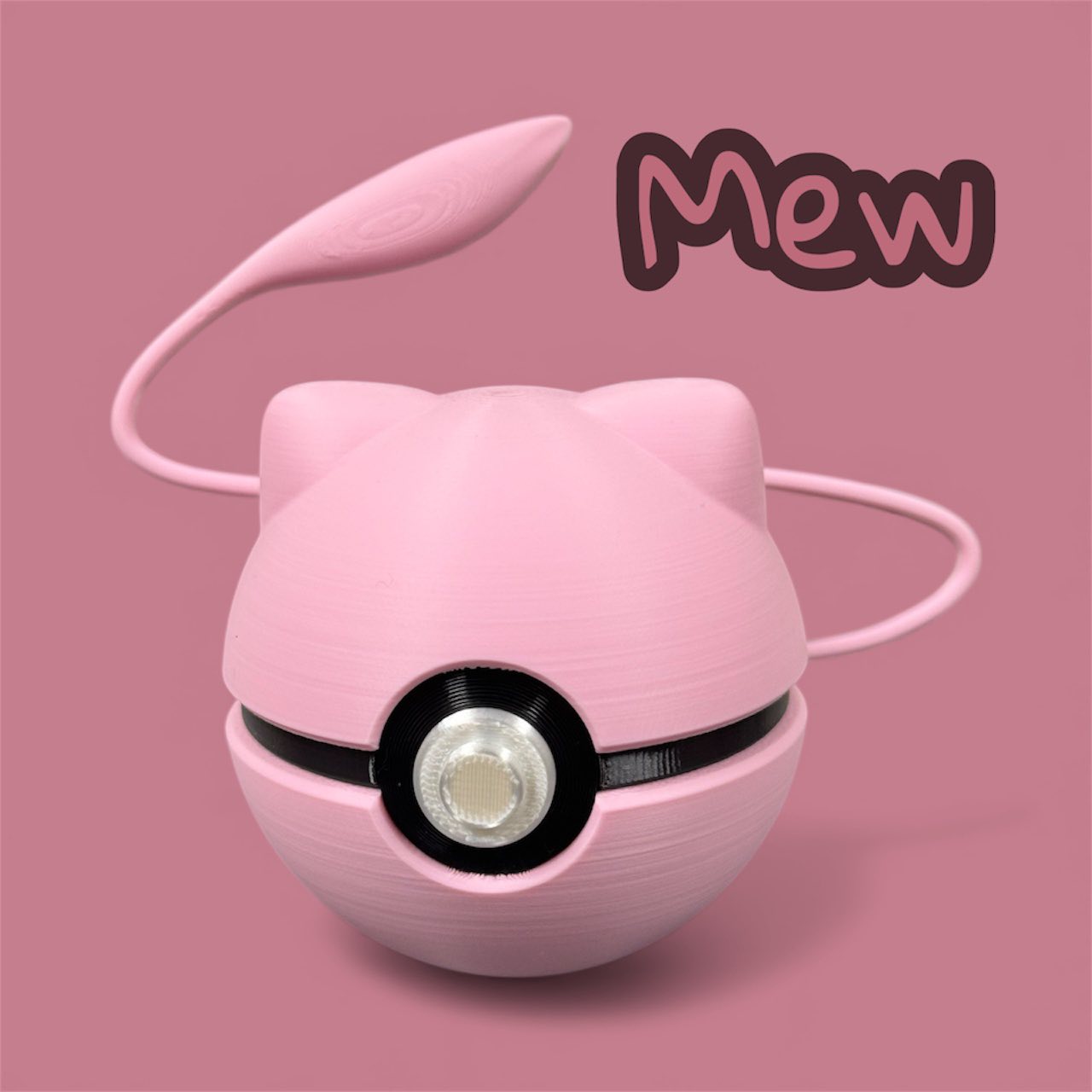 Mew-Themed 3D-Printed Display Pokéball (#151) – Eldridge 3D Creations